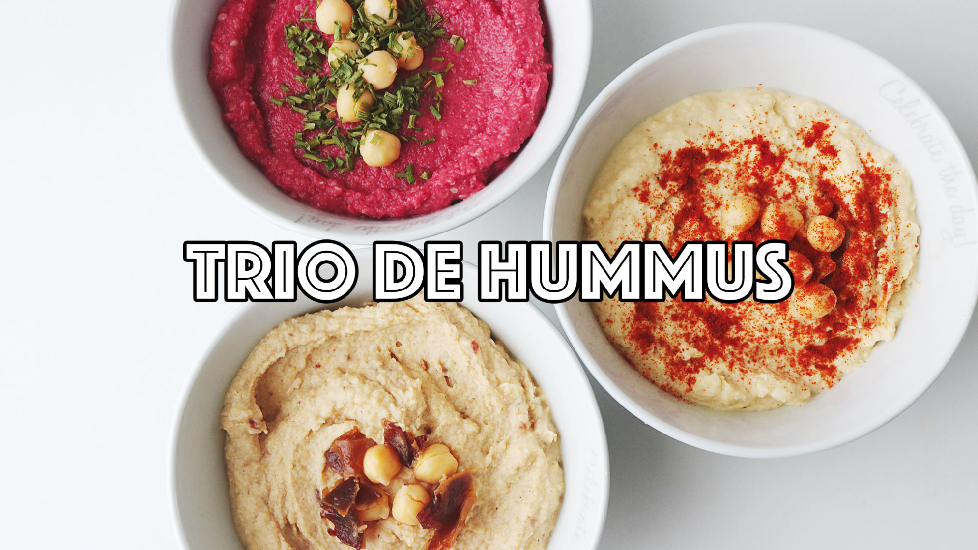 Trio de hummus – receita vegana - Tuga Vegetal
